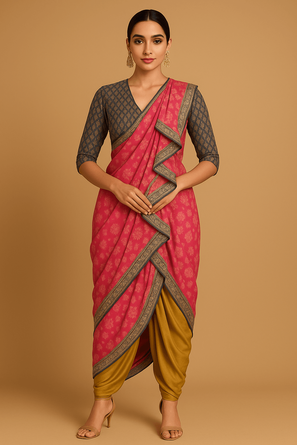 The Stunning Waterfall Dhoti: Edgy Twist To Your Saree Look